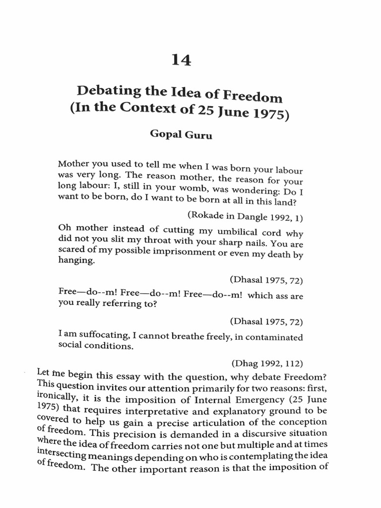 Ch-15 - Debating The Idea of Freedom by Gopal Guru | PDF