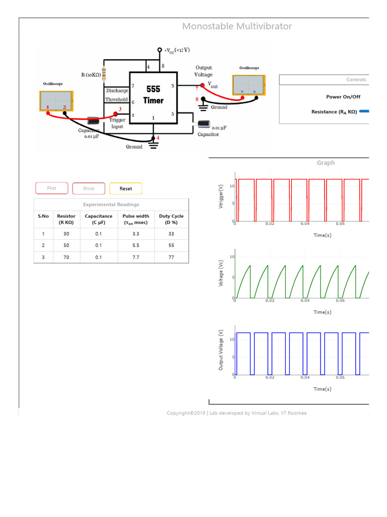 Monostable Multivibrator Experiment Data | PDF | Electromagnetism ...