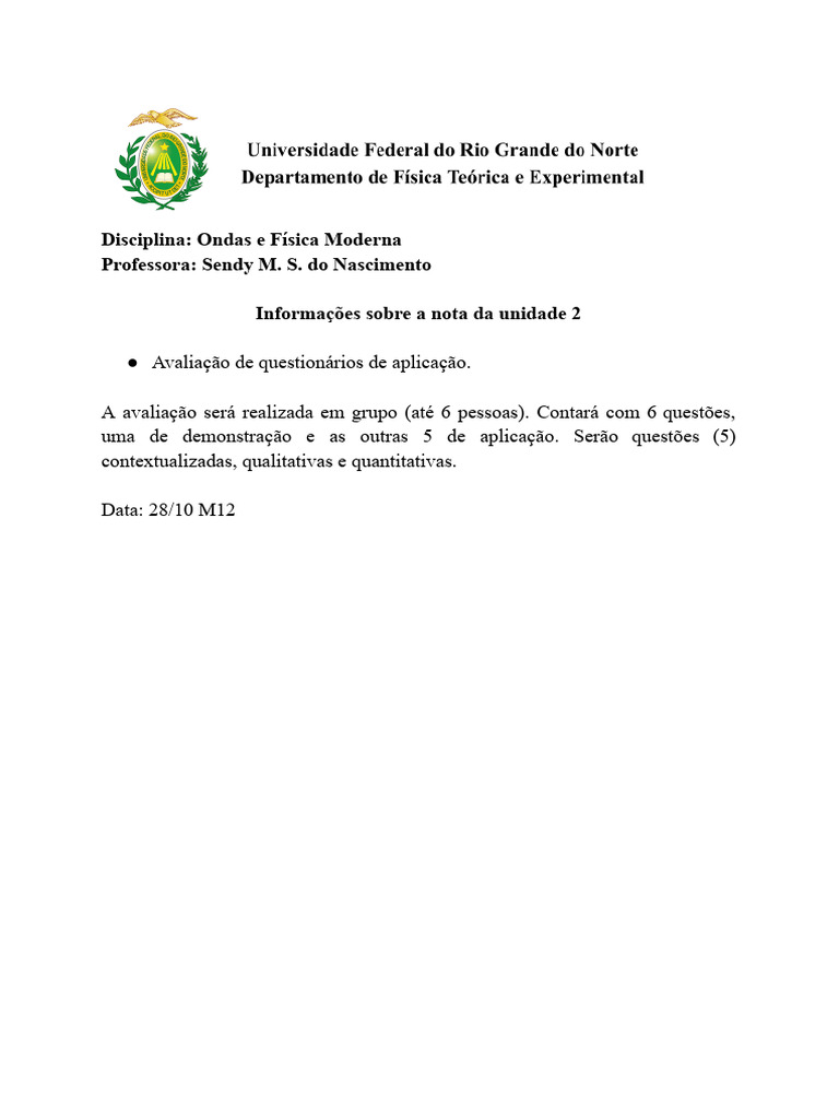 Avaliação de Ondas e Física Moderna | PDF