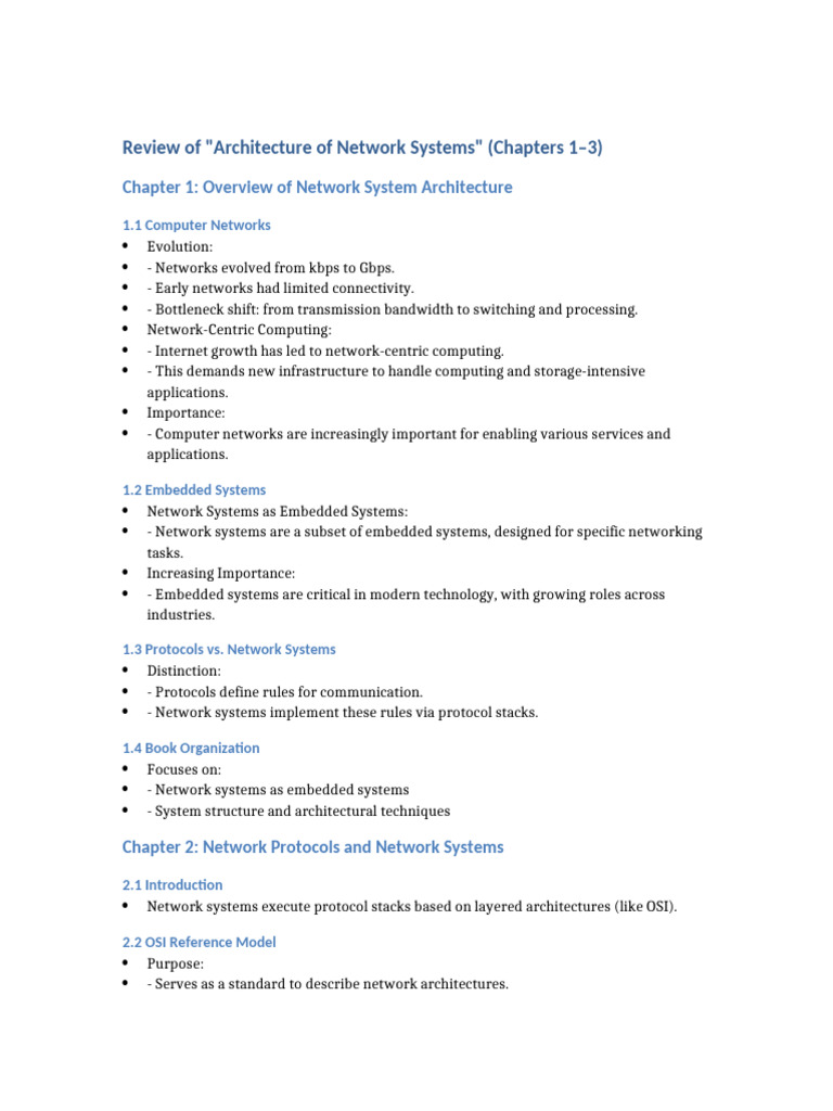 Review of Network Systems Architecture | PDF | Computer Network | Osi Model