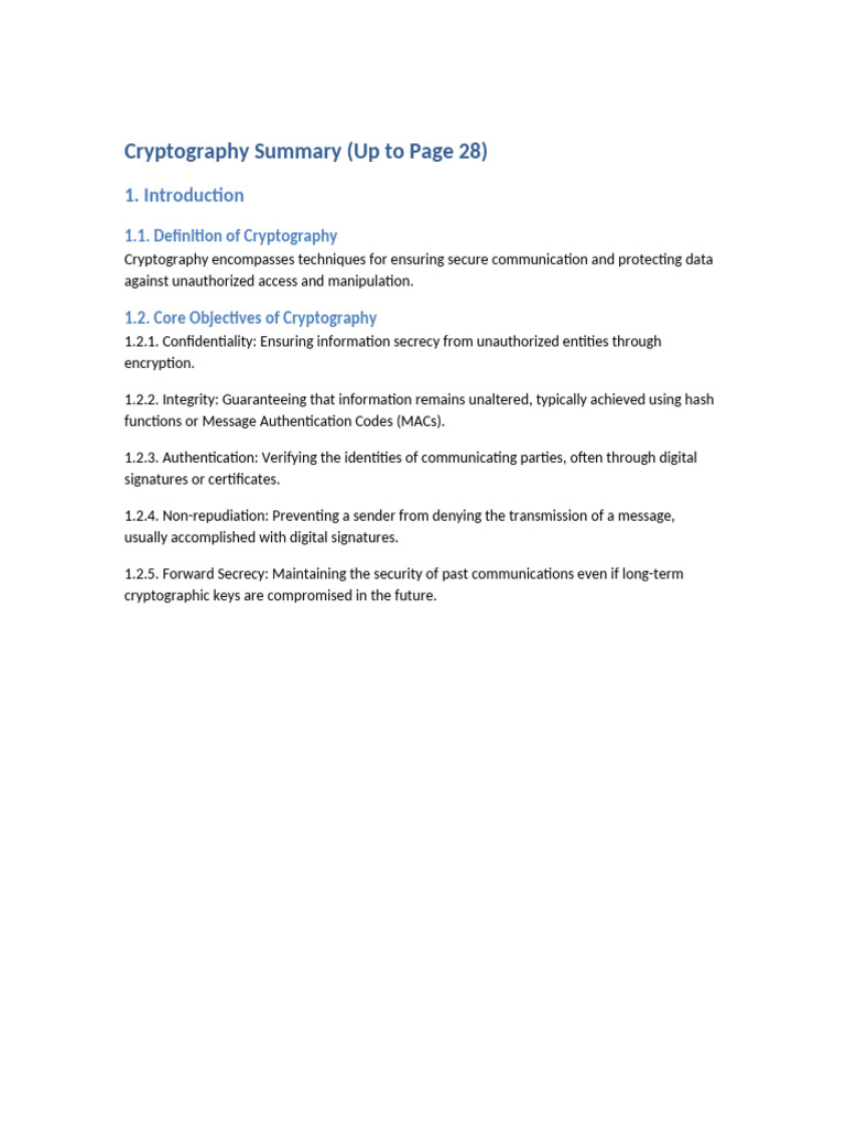 Cryptography Summary | PDF
