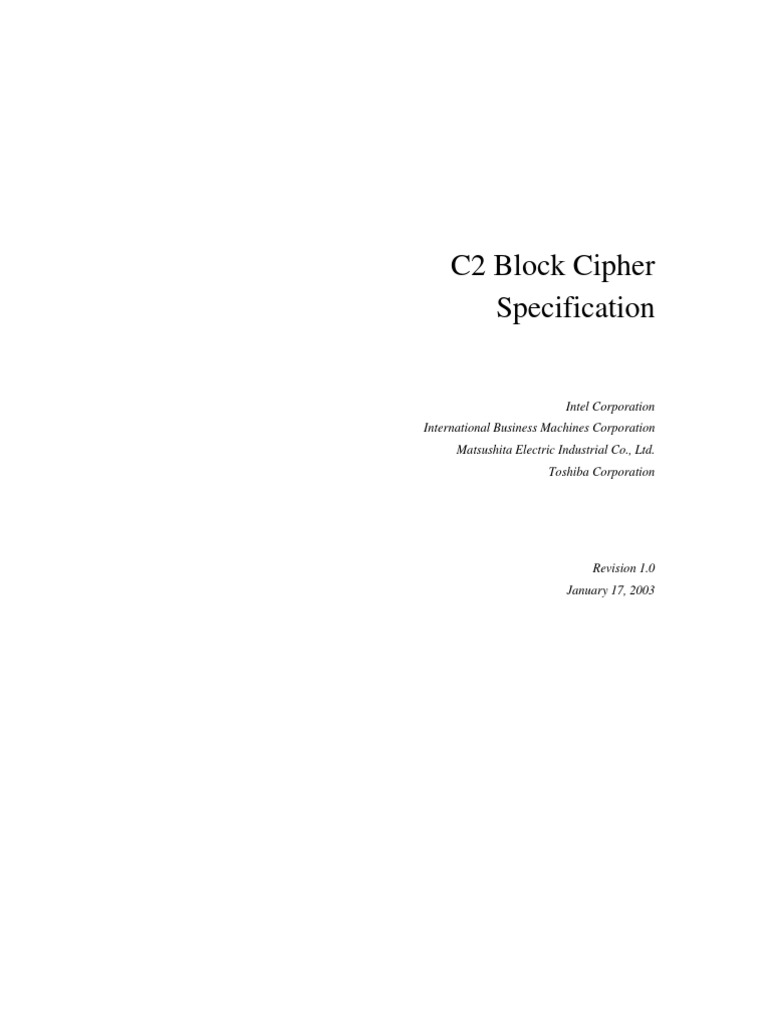 Cryptomeria c2 Spec | Download Free PDF | Cipher | Cryptography