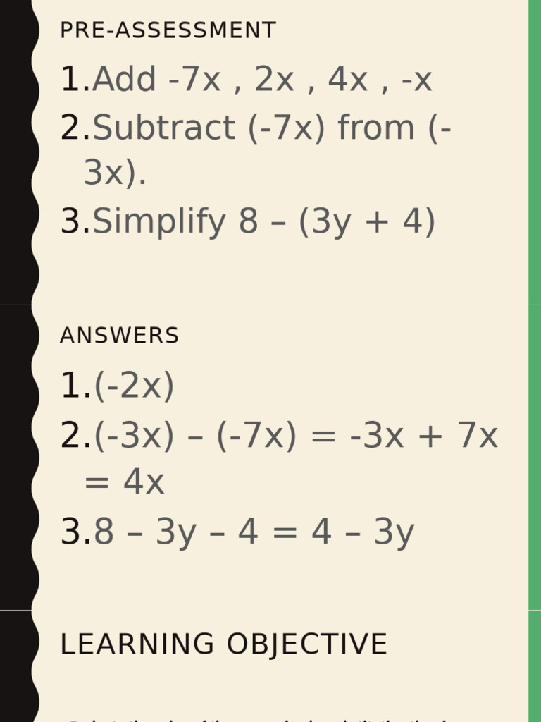 G7 Module 4-Algebraic Expressions | PDF