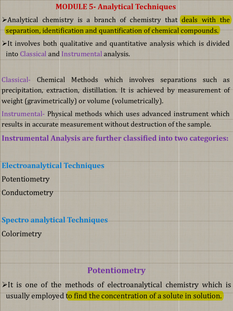 Analytical Techniques in Chemistry | PDF | Titration | Chemistry
