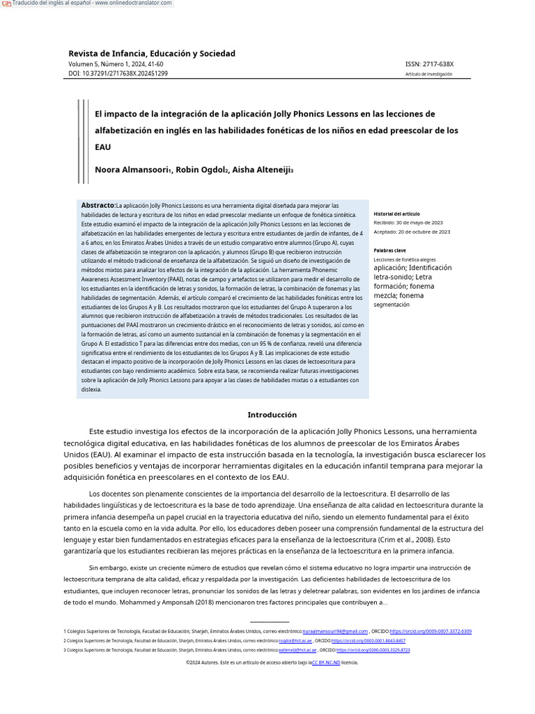 (trad)The impact of integrating Jolly Phonics (trad)Lessons application ...
