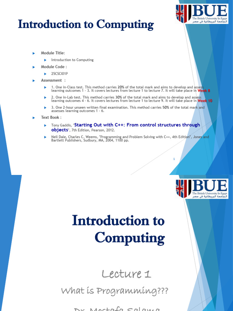 Lecture Notes Introduction to Computing 2025-2026 (1) | PDF ...