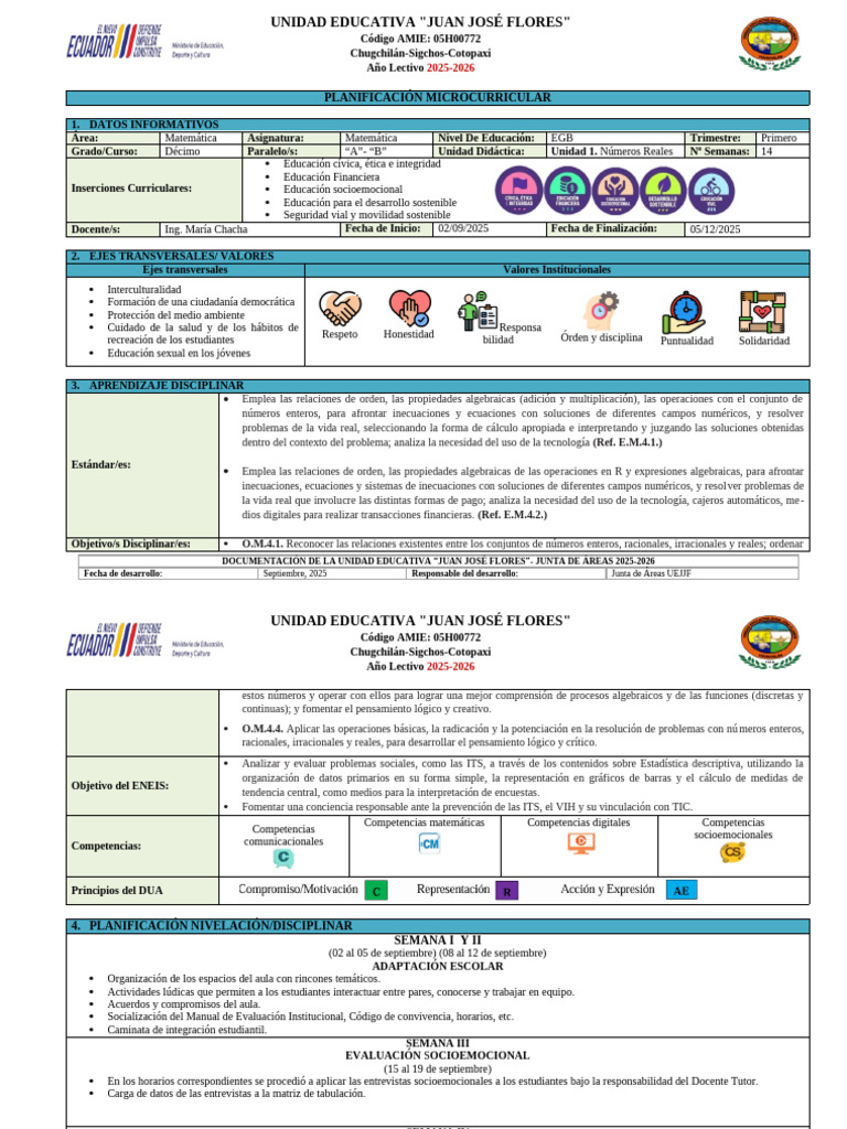 PUD-Matemática 10 EGB | PDF | Ecuaciones | Evaluación