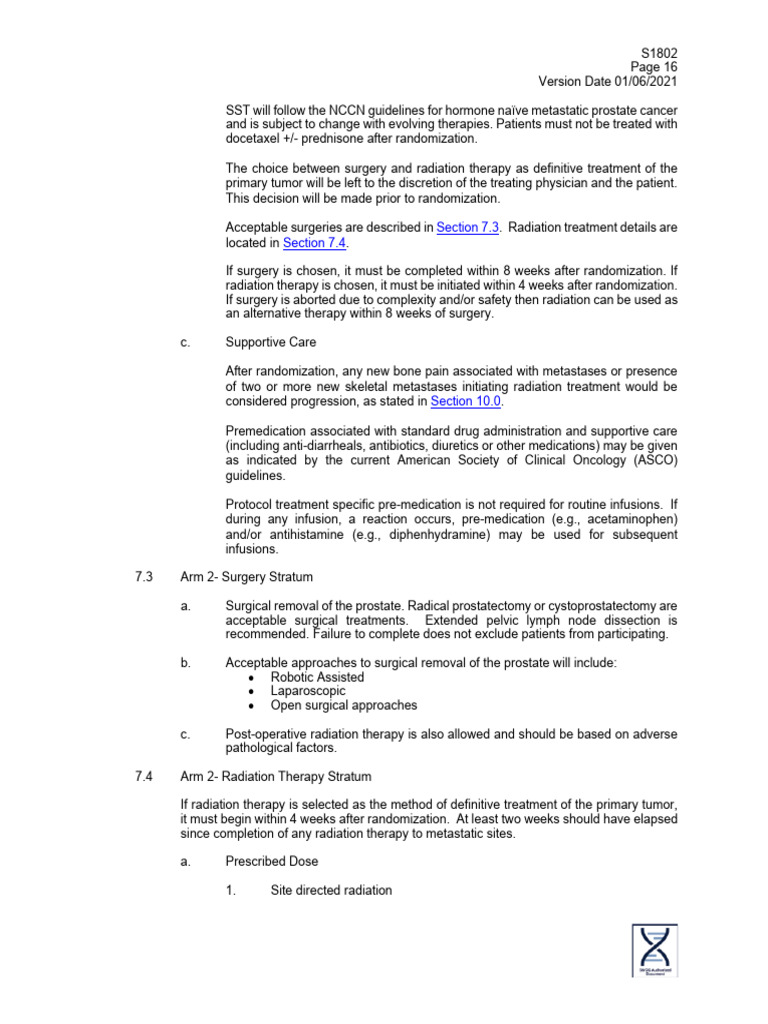 S1802 Protocol Revision - 3 Dated 06jan2021 (Dragged) | PDF | Radiation ...