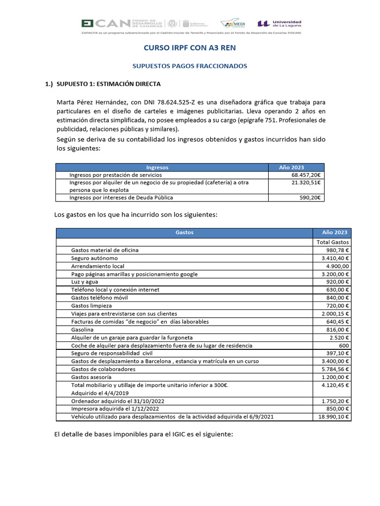 Supuestos Pagos Fraccionados 2023 | PDF