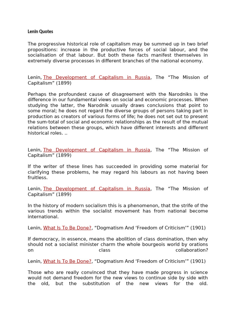 Lenin Quotes | PDF | Vladimir Lenin | Marxism