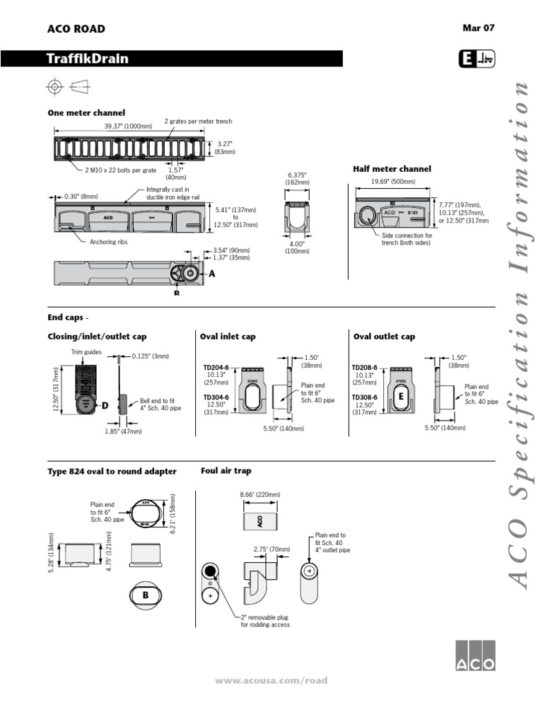 ACO ROAD - TraffikDrain | PDF | Storm Drain | Concrete