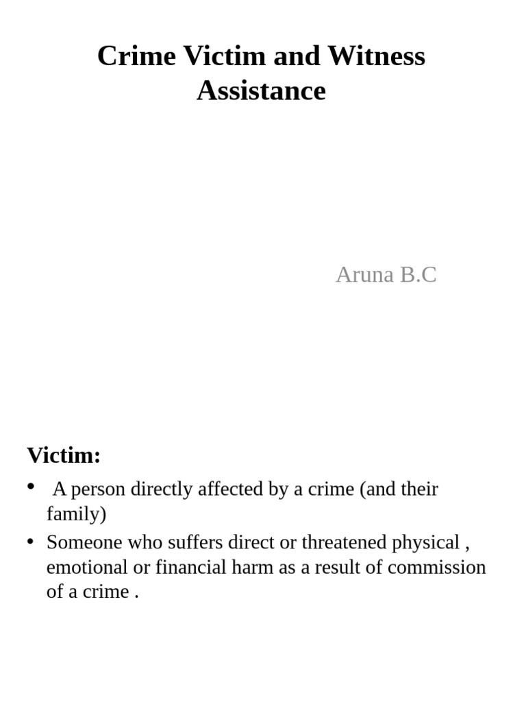 Crime Victim and Witness Assistance | PDF | Witness | Crimes