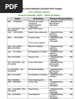CIS School Calendar 2025-2026 | PDF | Academic Term | Observances