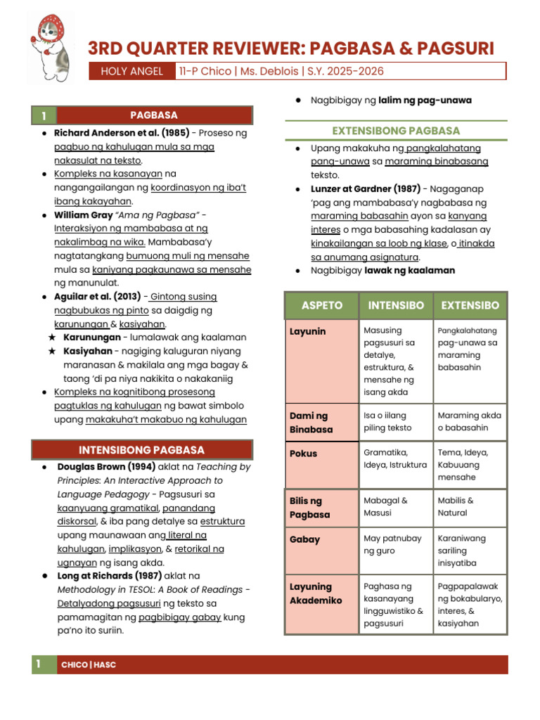 QTR 3 - Pagbasa & Pagsuri | PDF