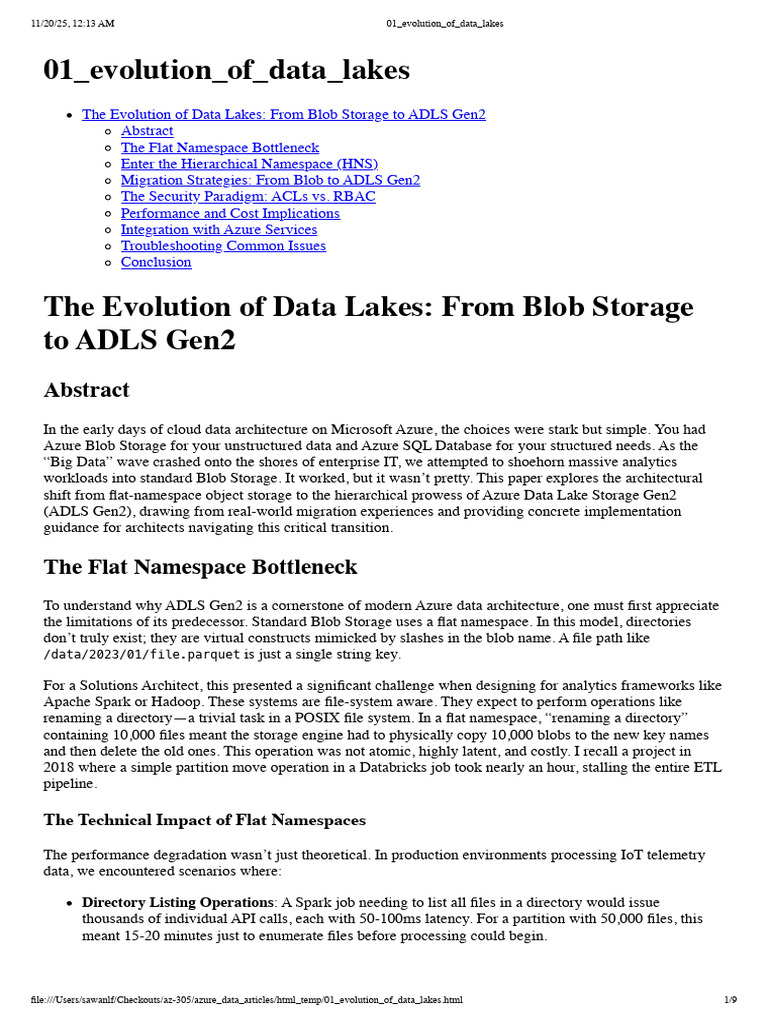 01 Evolution of Data Lakes | PDF | File System | Computer File