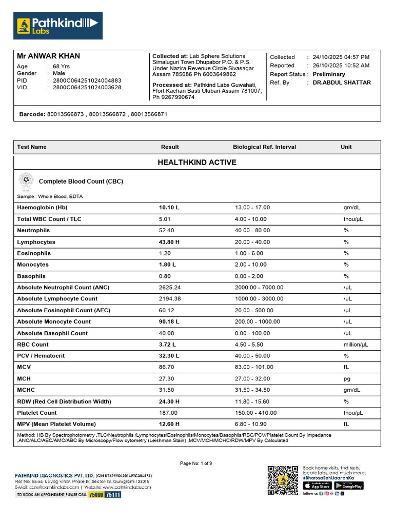 Comprehensive Health Test Results | PDF | Glycated Hemoglobin ...