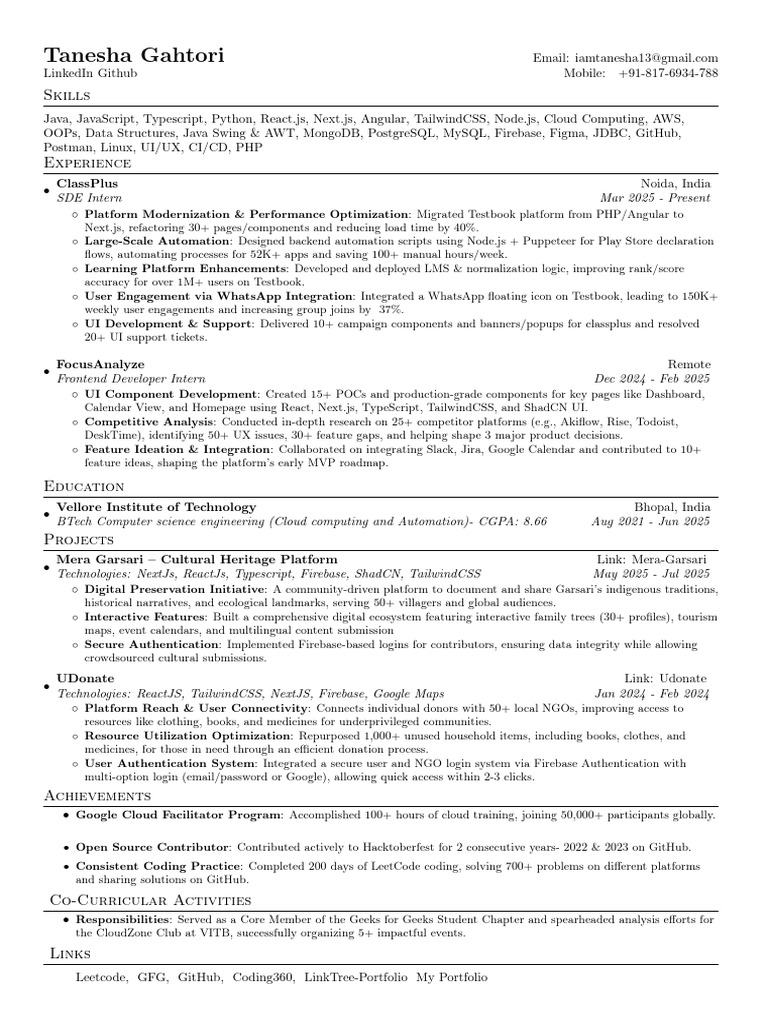 Tanesha Gahtori | PDF | Information Technology | Software Engineering