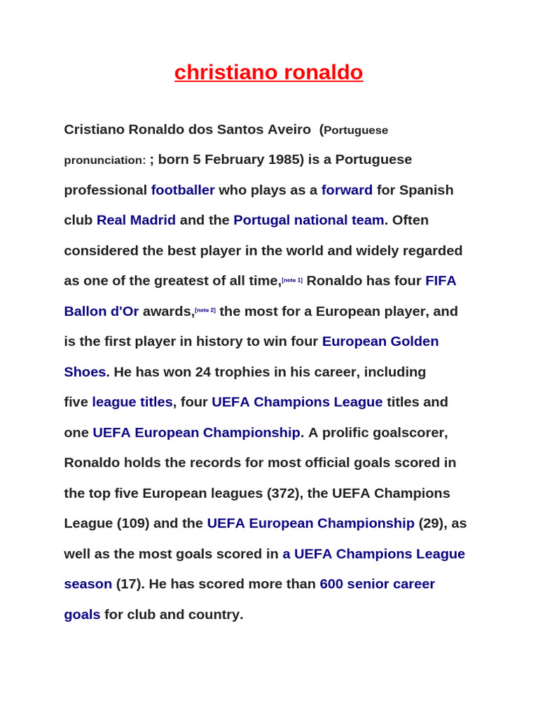 Christiano Ronaldo | PDF