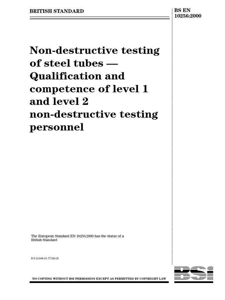 Non-Destructive Testing Standards for Steel Tubes | PDF | Metrology ...