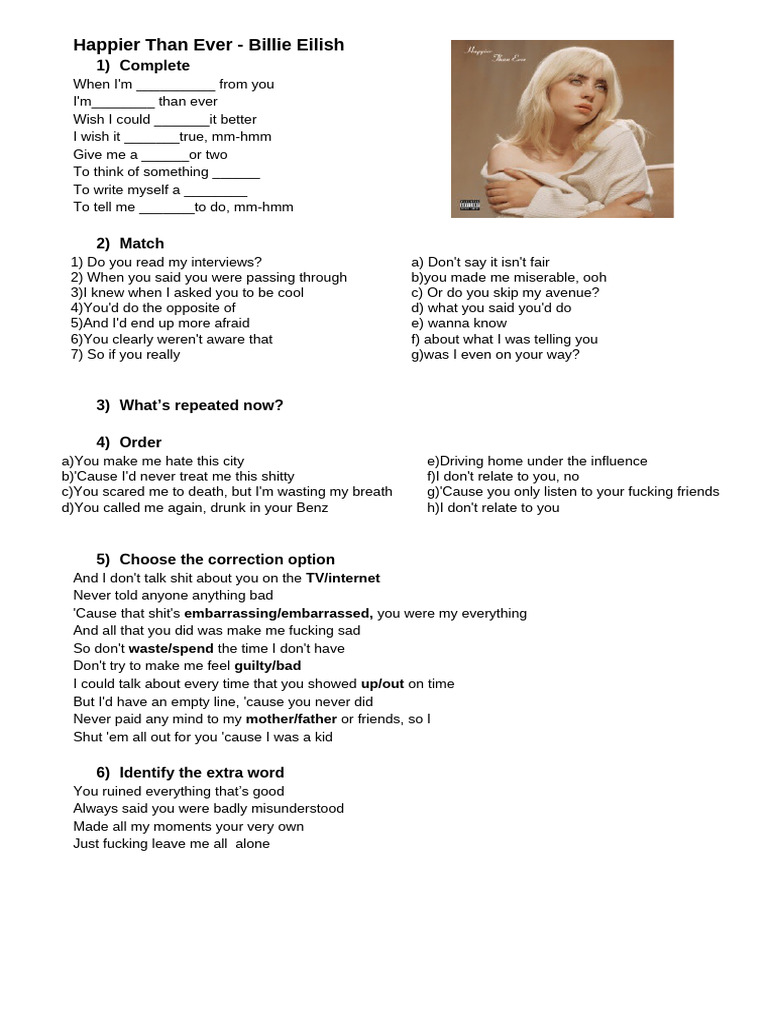 Happier Than Ever - Billie Eilish | PDF