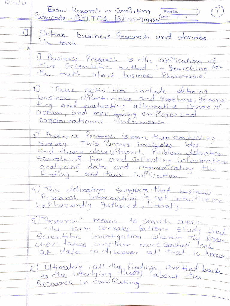 RIC Answer Sheet | PDF