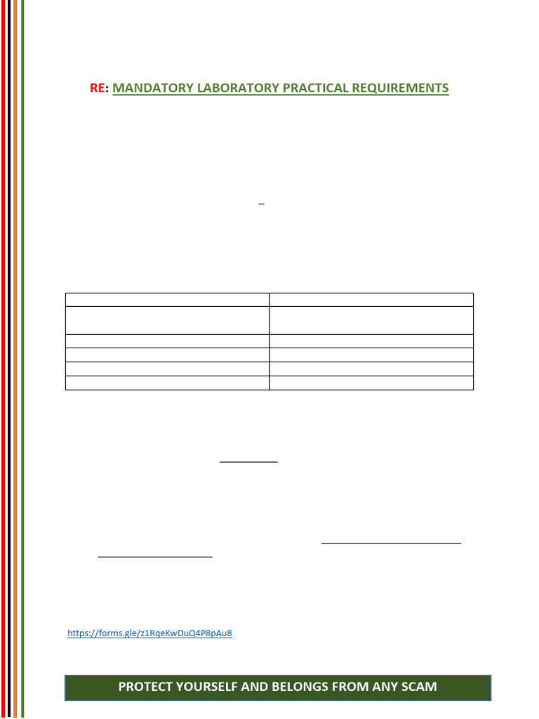 Lab Practical Requirements | PDF