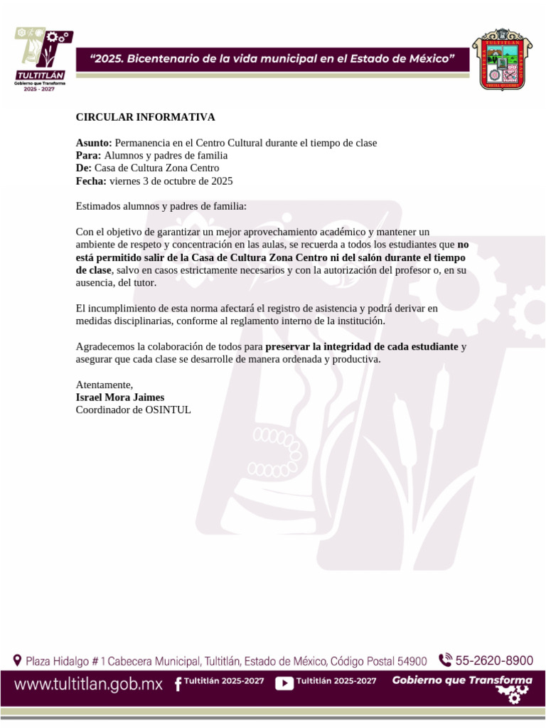 Circular Imformativa | PDF