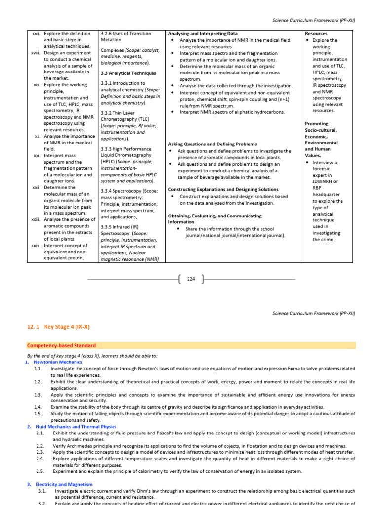 Science Curriculum Framework 2025-1-345 | PDF | Calorimetry | Heat