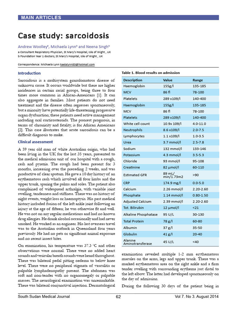 Medical Journal Case Study | PDF | Medical Specialties | Diseases And ...