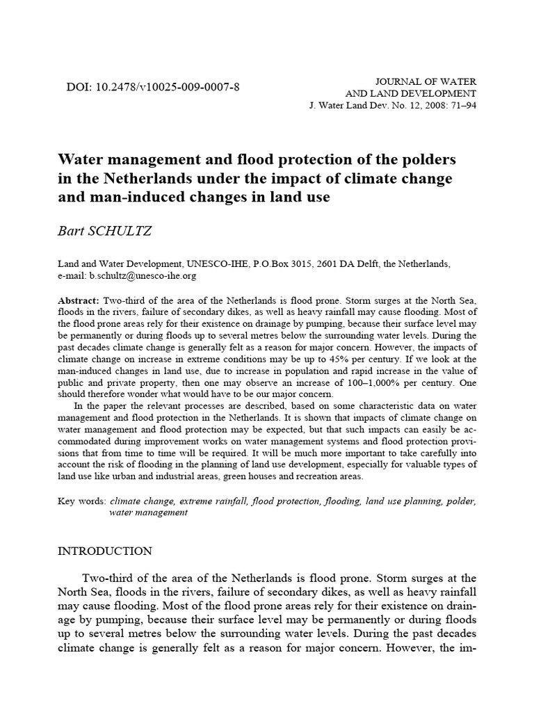 Water Management and Flood Protection of The Polders in The Netherlands ...