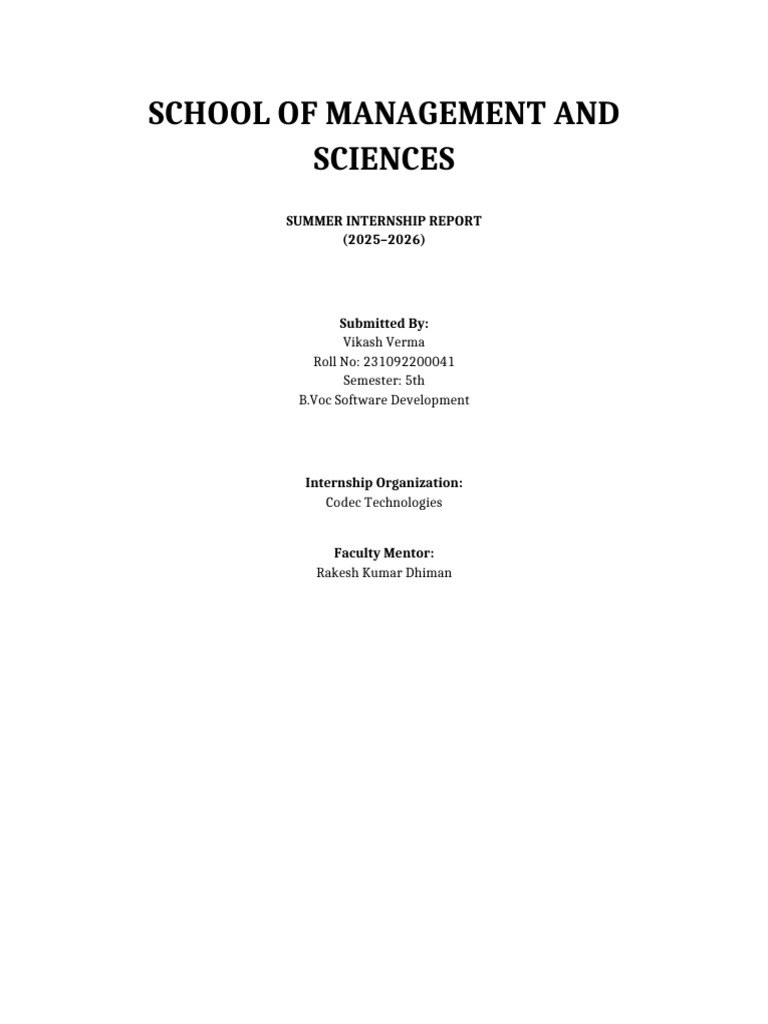 Internship Report 40Pages Vikash | PDF | Document Object Model | Java ...