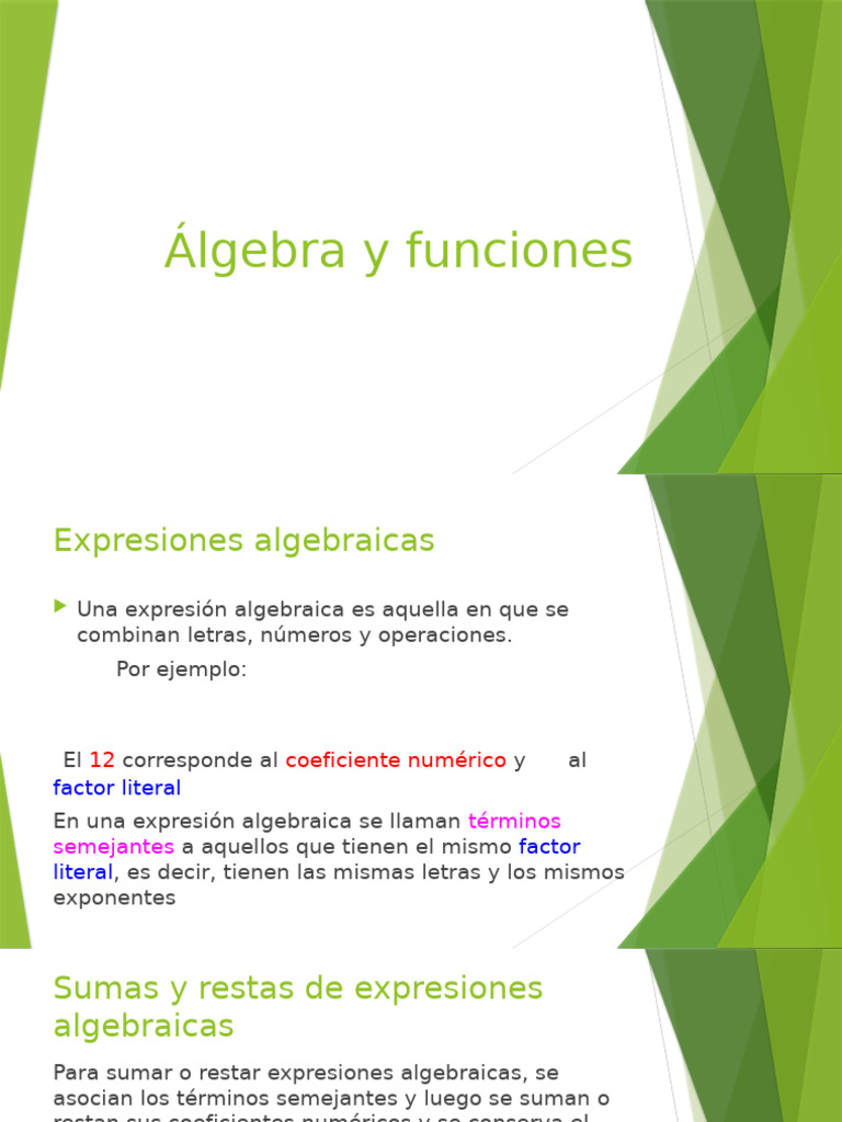 Álgebra y Funciones | PDF