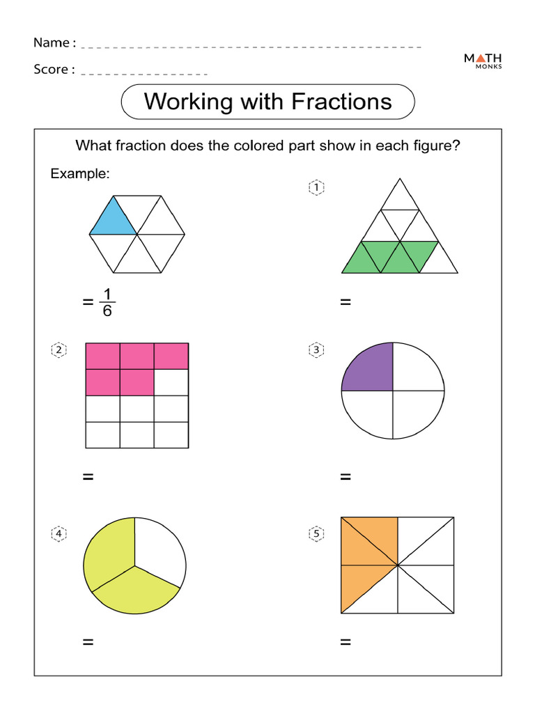 Fractions For Kids Worksheets | PDF