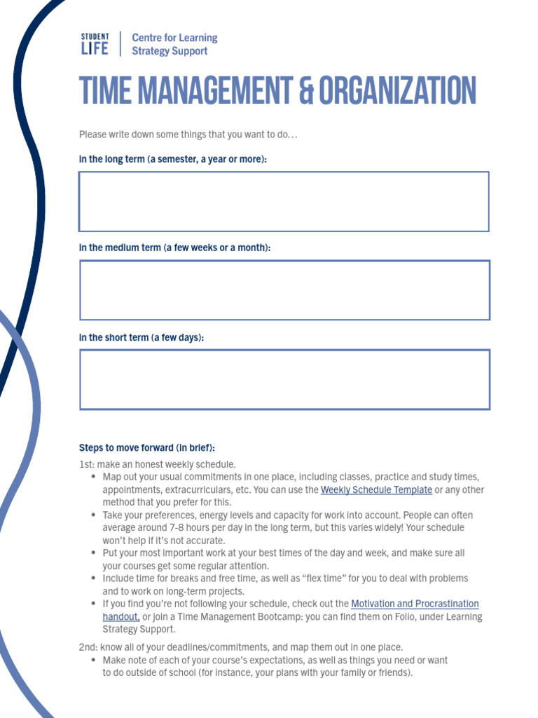 CLSS Time-Management AODA | PDF | Behavioural Sciences | Behavior ...