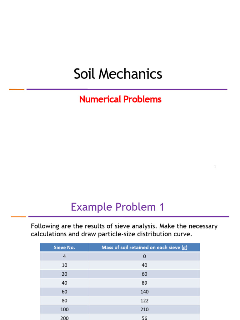 Numerical Problems | PDF | Horticulture | Geotechnical Engineering