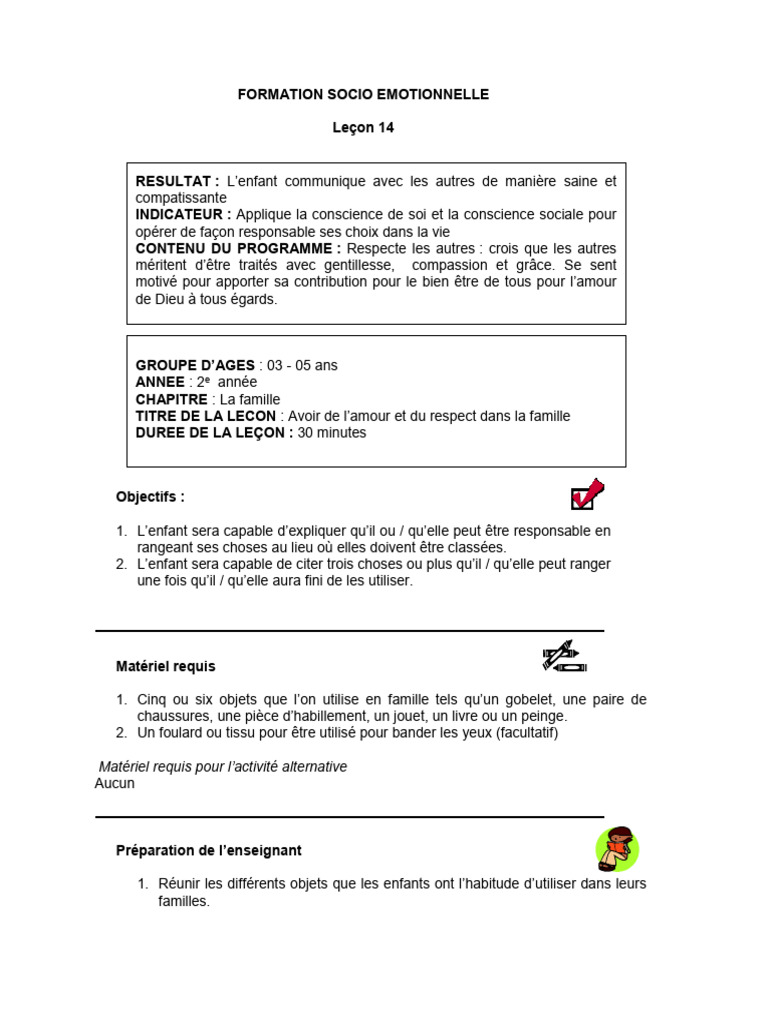 Responsabilité et rangement en famille | PDF