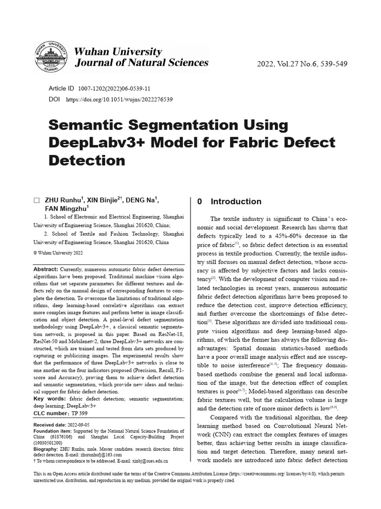 Semantic Segmentation Using DeepLabv3 Model For Fa | PDF | Image Segmentation | Deep Learning