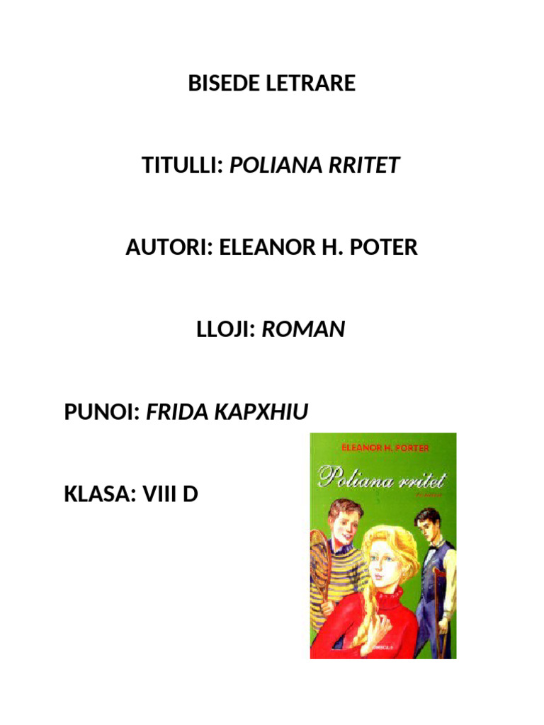 Bisede Letrare Poliana Rritet | PDF