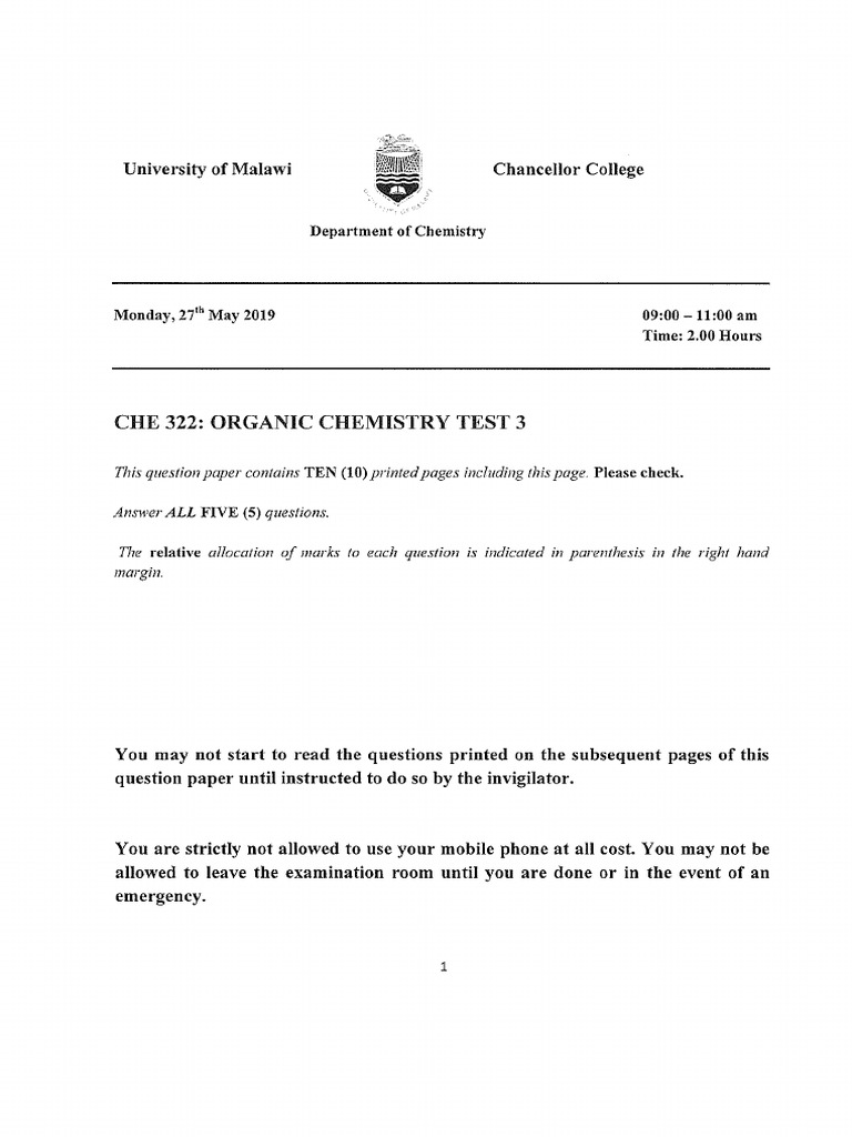 Test 3 Model Answers | PDF