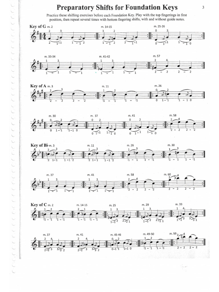 Preparatory Shifts for Music Keys | PDF