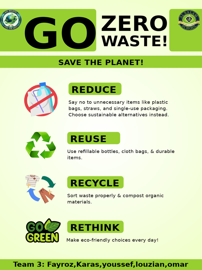 Green and Black Illustrative Zero Waste Promotion Poster - 20251117 ...
