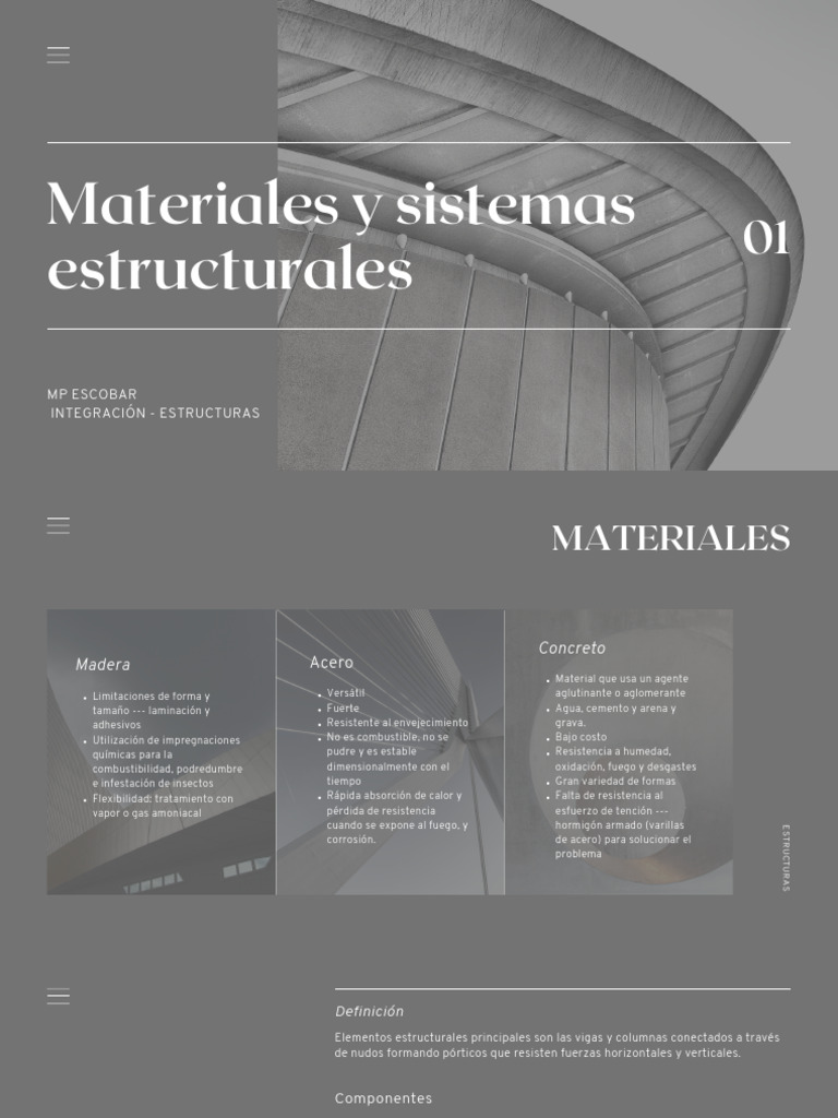 Materiales y Sistemas Estructurales | PDF | Hormigón | Viga (Estructura)