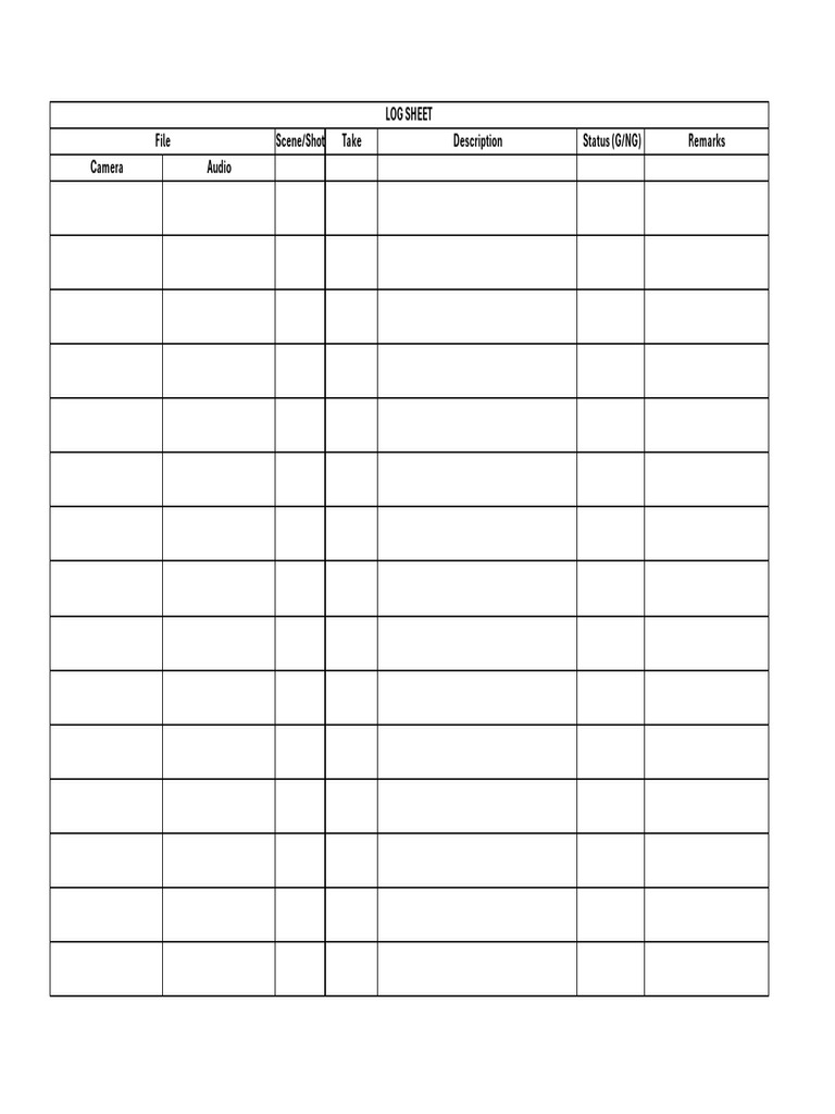 Log Sheet Final | PDF