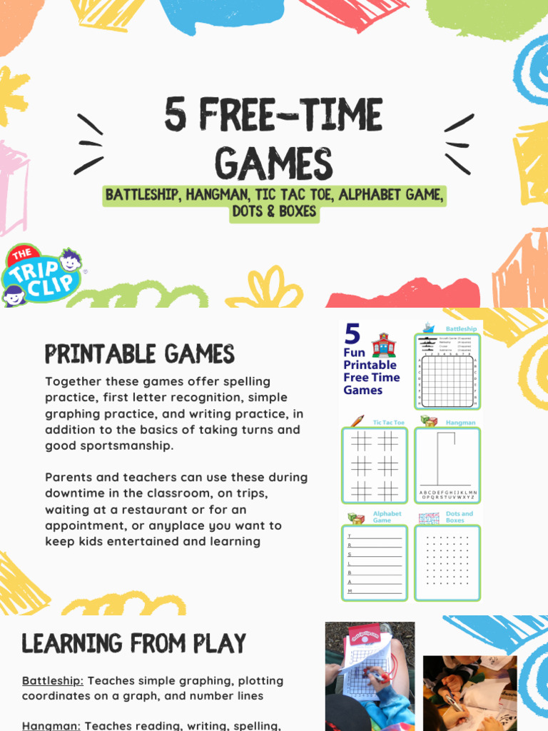 5 Free-Time Games TPT Preview | PDF
