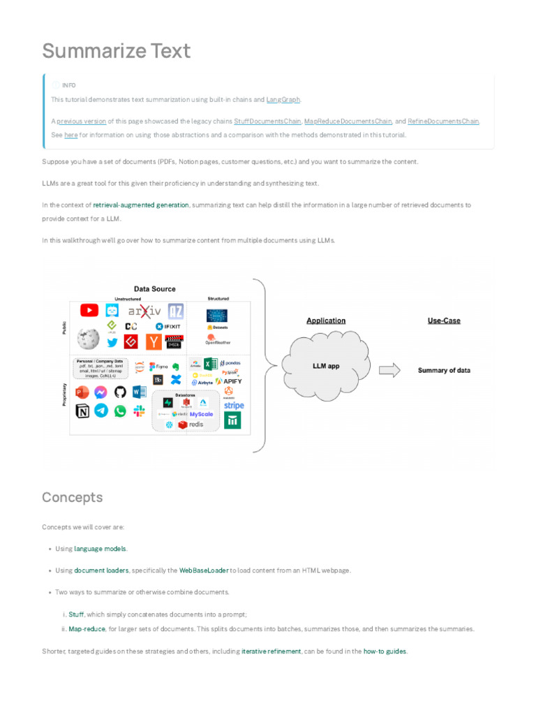 15-Summarize Text - ? ? LangChain | PDF | Map Reduce | Vertex (Graph Theory)