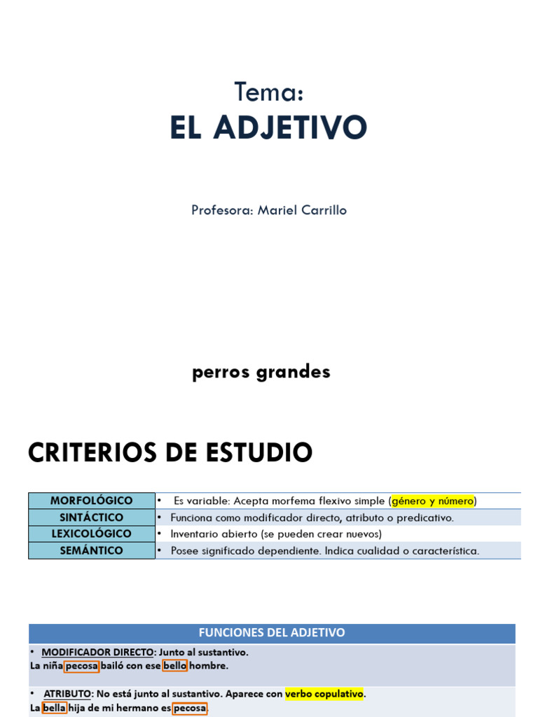 Adjetivos y Determinantes en Español | PDF | Adjetivo | Sustantivo