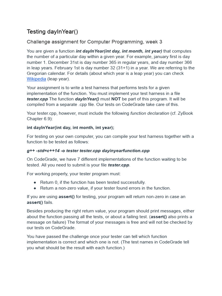 C3 - Testing DayInYear-4 | PDF