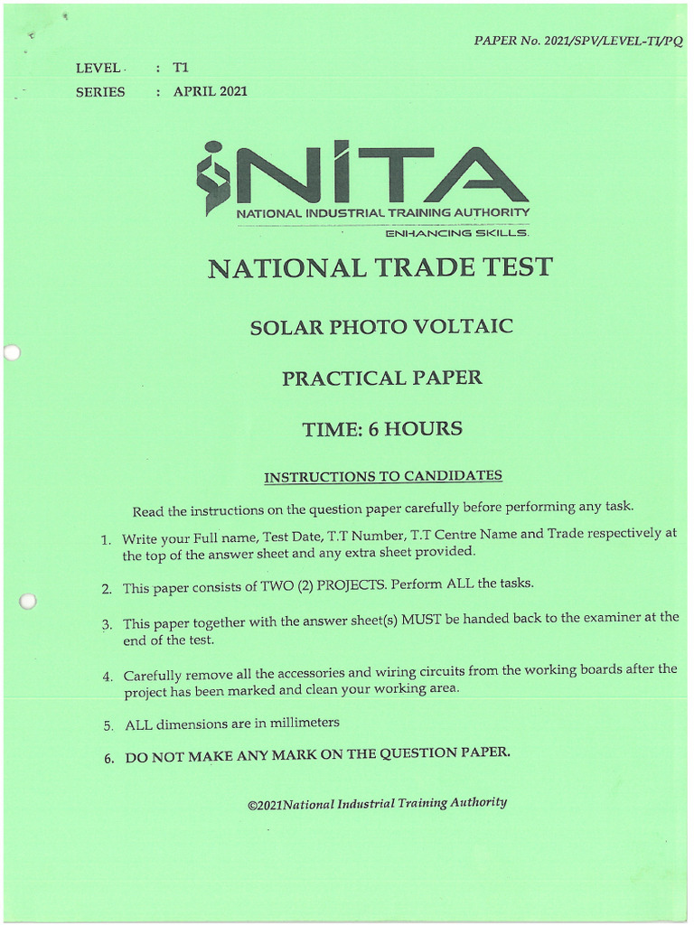 National Trade Test | PDF