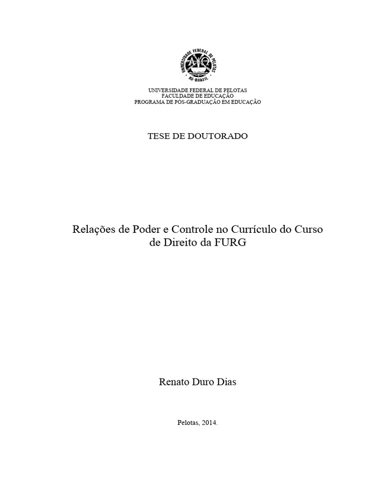 Poder e Controle no Currículo de Direito | PDF | Pedagogia | Educação ...