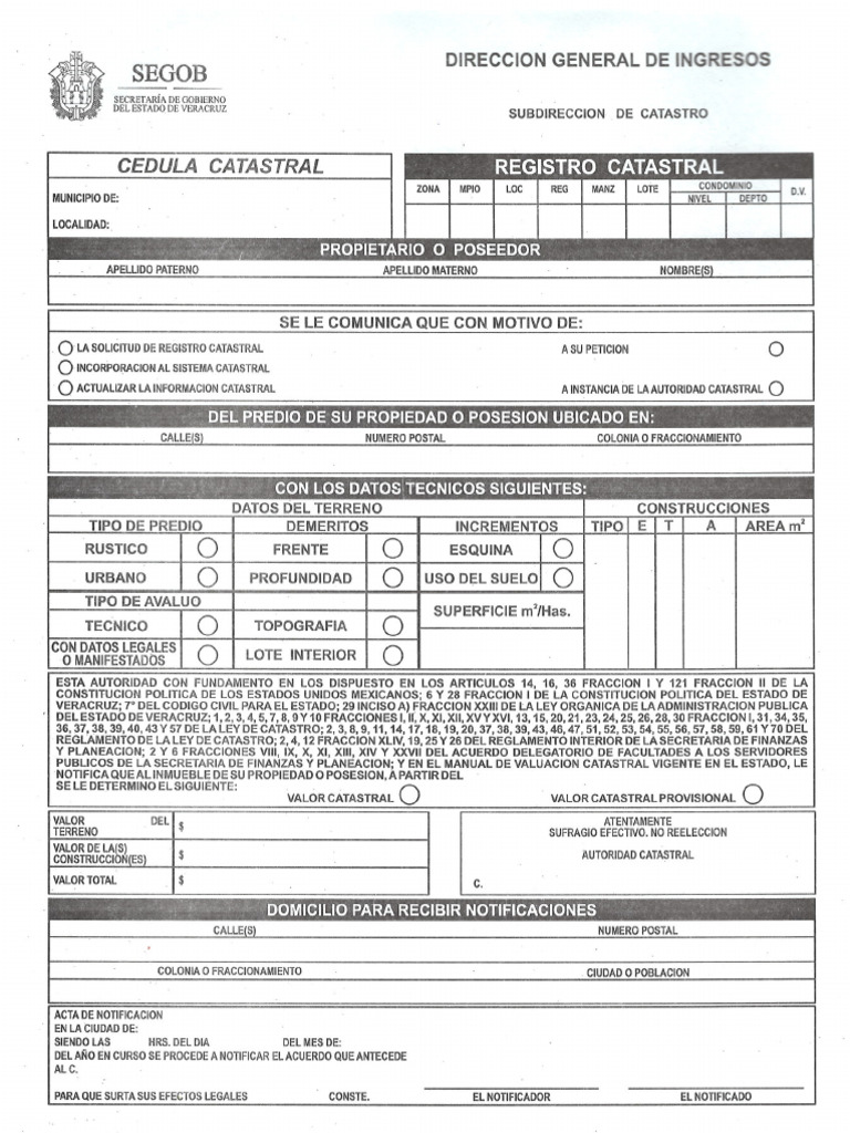 cedula catastral | PDF